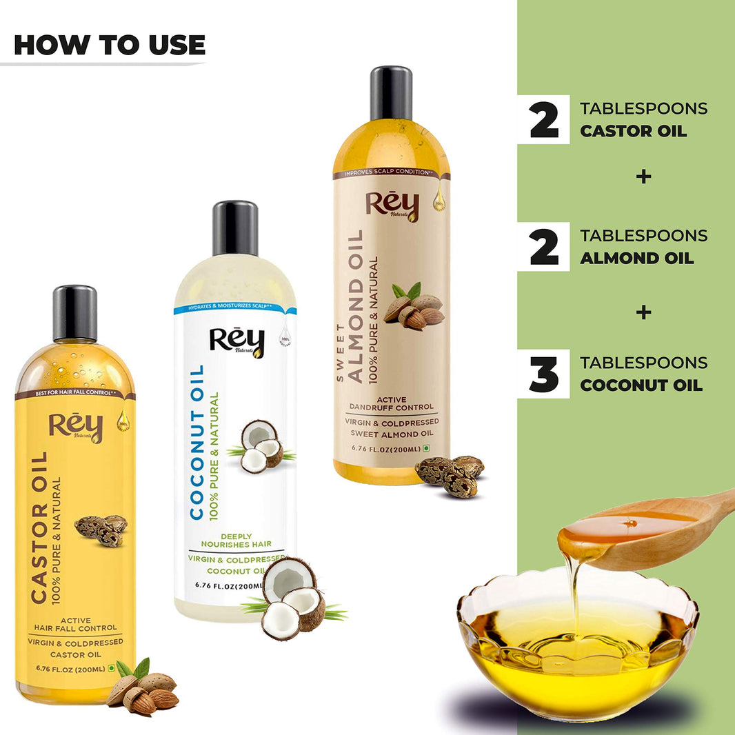 Rey Naturals 100% Pure & Natural Hair Oils