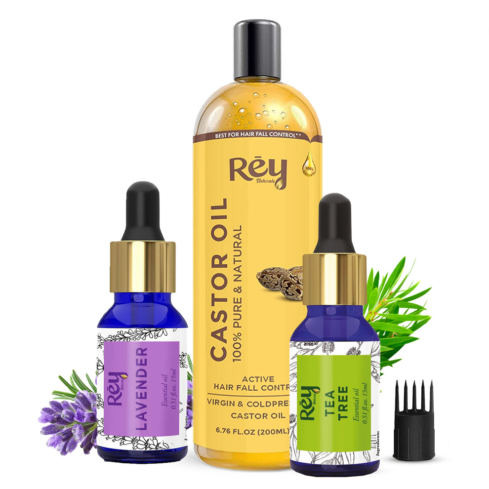 Rey Naturals Castor Oil for Skin Care, Hair Growth (Arandi Oil) | Prem